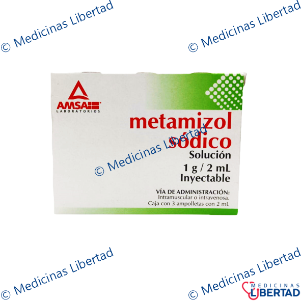 METAMIZOL SODICO AMSA - Solucion Inyectable - c/3 | Medicinas Libertad