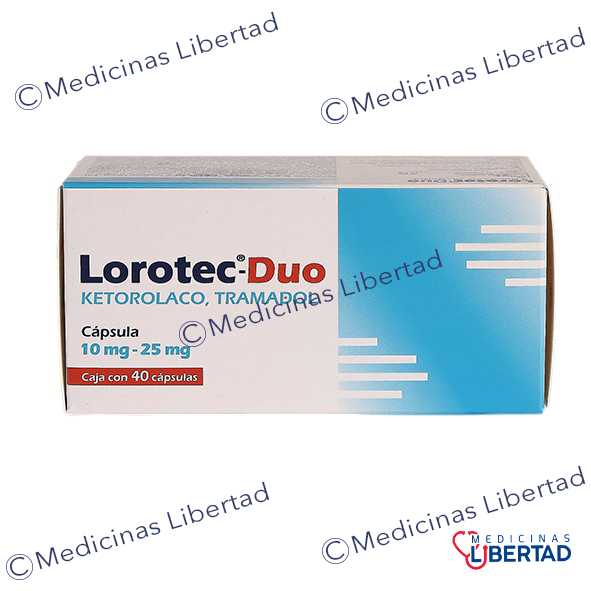LOROTEC - DUO ( KETOROLACO , TRAMADOL) 10MG / 25MG C/40 CAPS ...