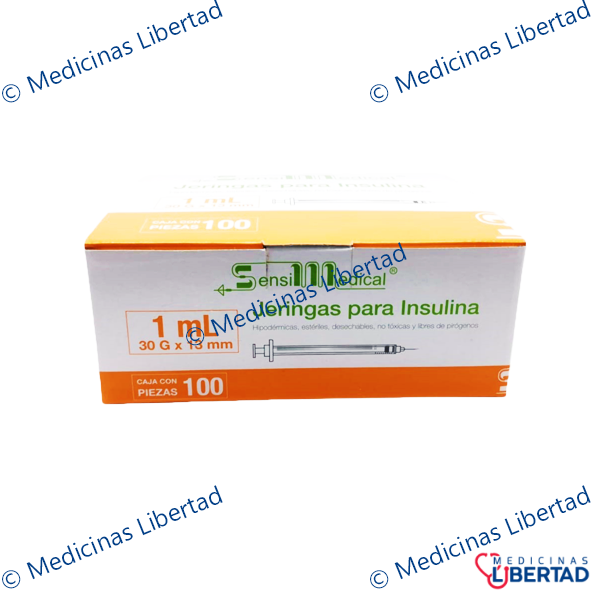 JERINGA 1ML INSULINA 30X13 SENSIMEDICAL CAJA C/100 | Medicinas Libertad
